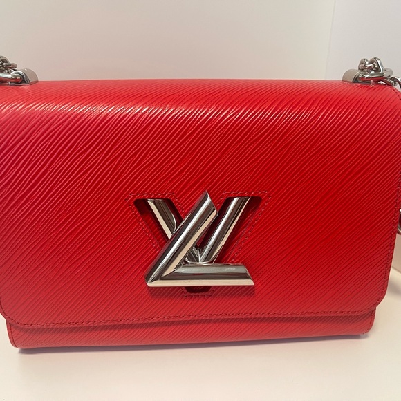 Louis Vuitton | Bags | Authentic Red Lv Twist Mm Handbag | Poshmark
